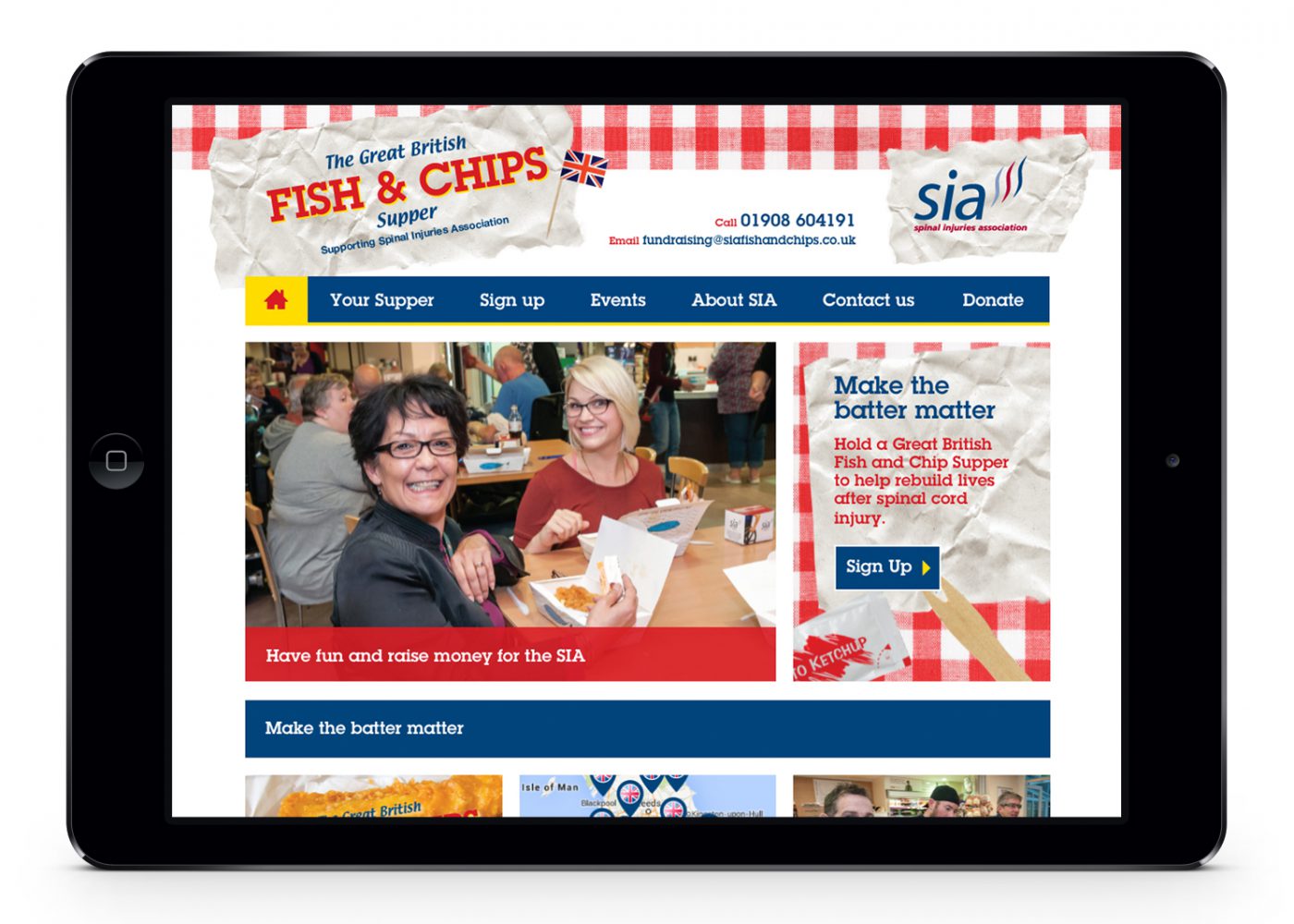 Website Design for SIA Fish & Chip Fundraising Event - Palmiero Design