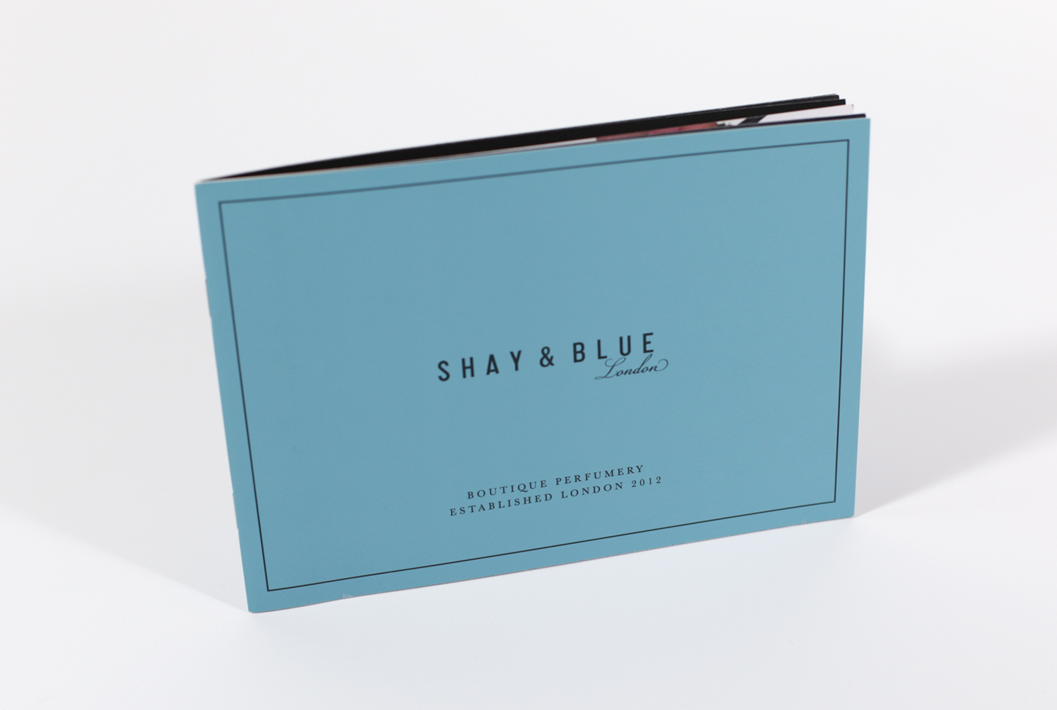 A5 Size Brochure Design for Boutique Perfumery Shay & Blue