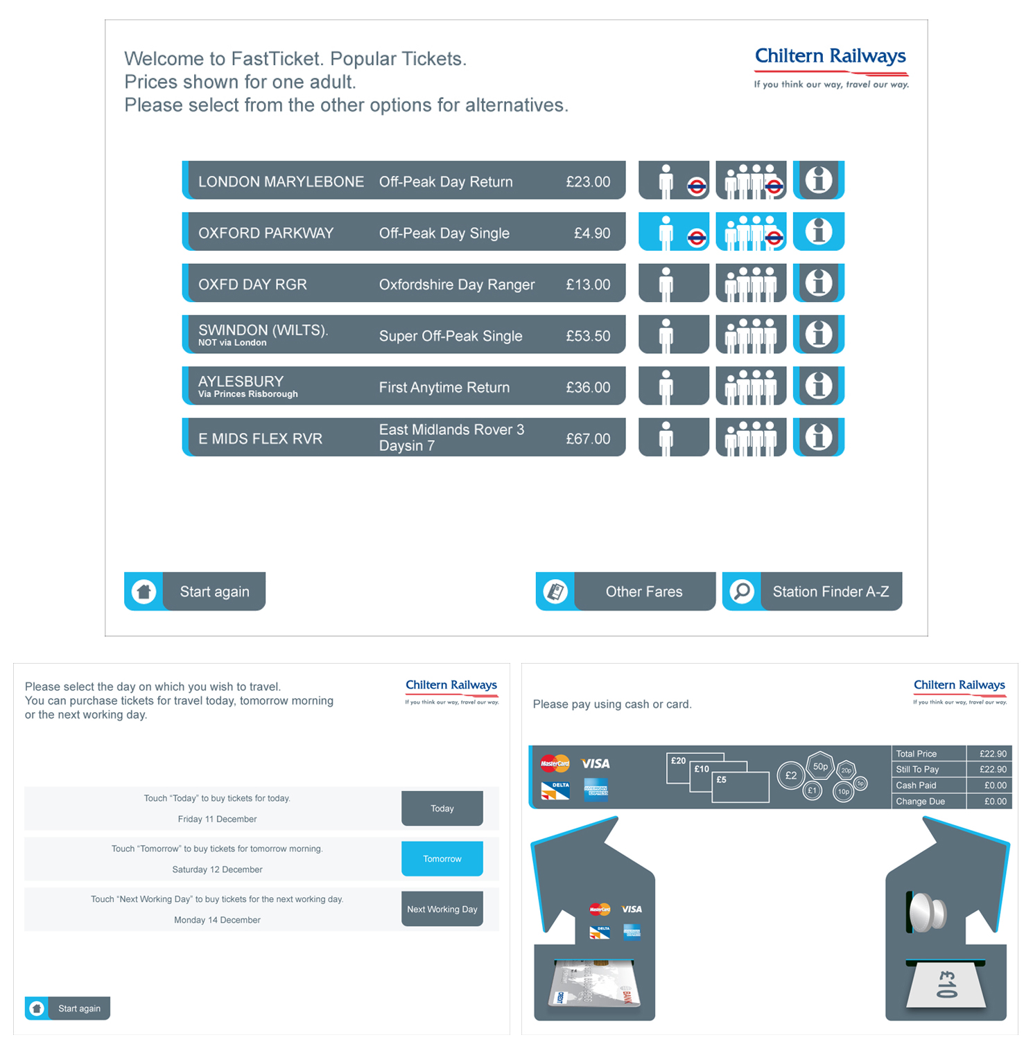 User Interface Design for Chiltern Railways - Palmiero Design