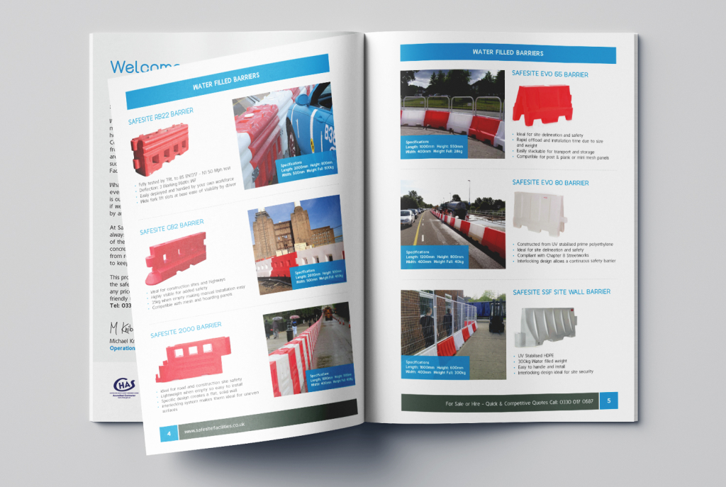 Catalogue Design for Safe Site Facilities - Palmiero Design