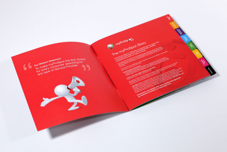 Brochure Design with Index Tabs for MyProSpot - Palmiero Design