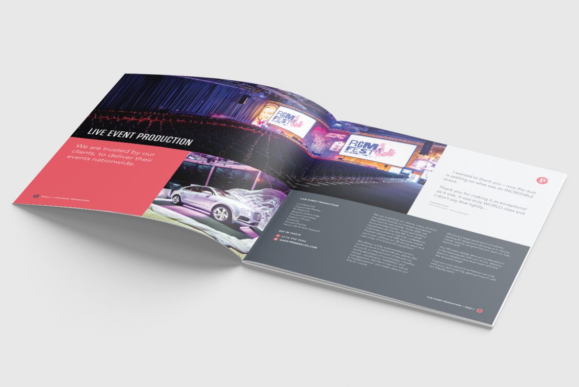 Company Brochure Design for Premier Events - Palmiero Design