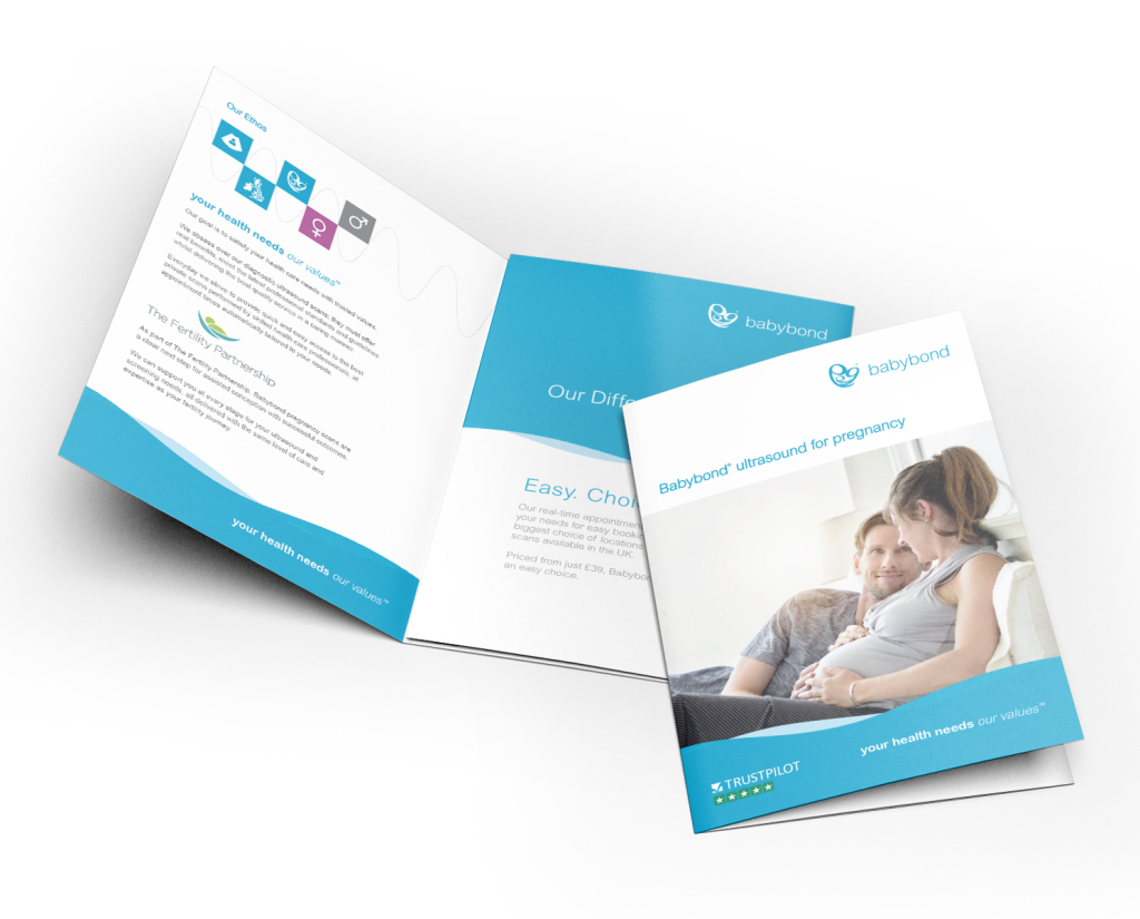 Brochure Design for Ultrasound Direct Pregnancy Scans - Palmiero Design